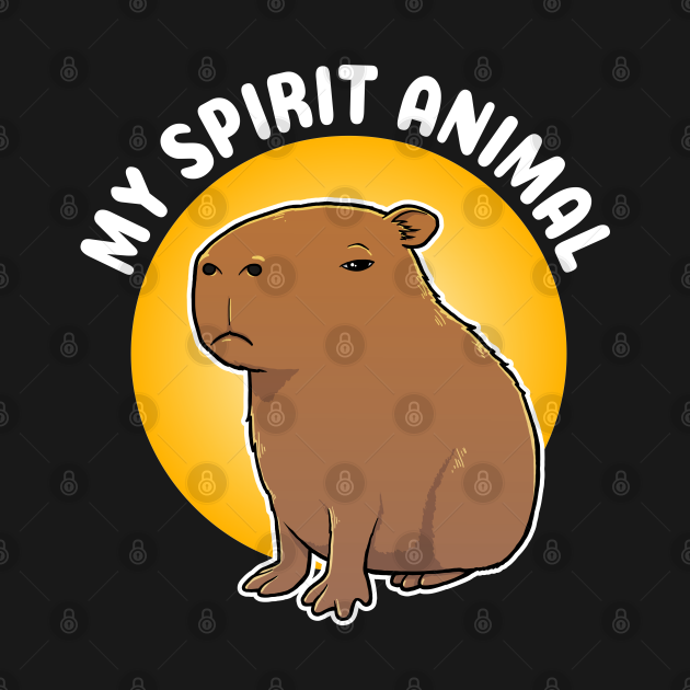 My spirit animal grumpy Capybara Cartoon - Capybara - T-Shirt | TeePublic