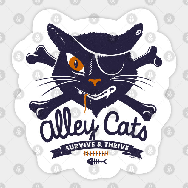 Alley Cats - Cat - Sticker | TeePublic