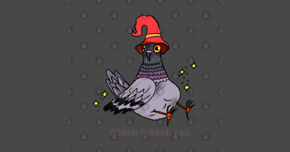 Magical Pigeon in Wizard Hat - Funny Pigeon - T-Shirt | TeePublic