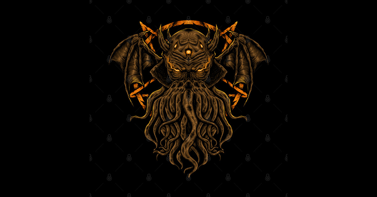 Cthulhu with Pentagram - Cthulhu - Sticker | TeePublic
