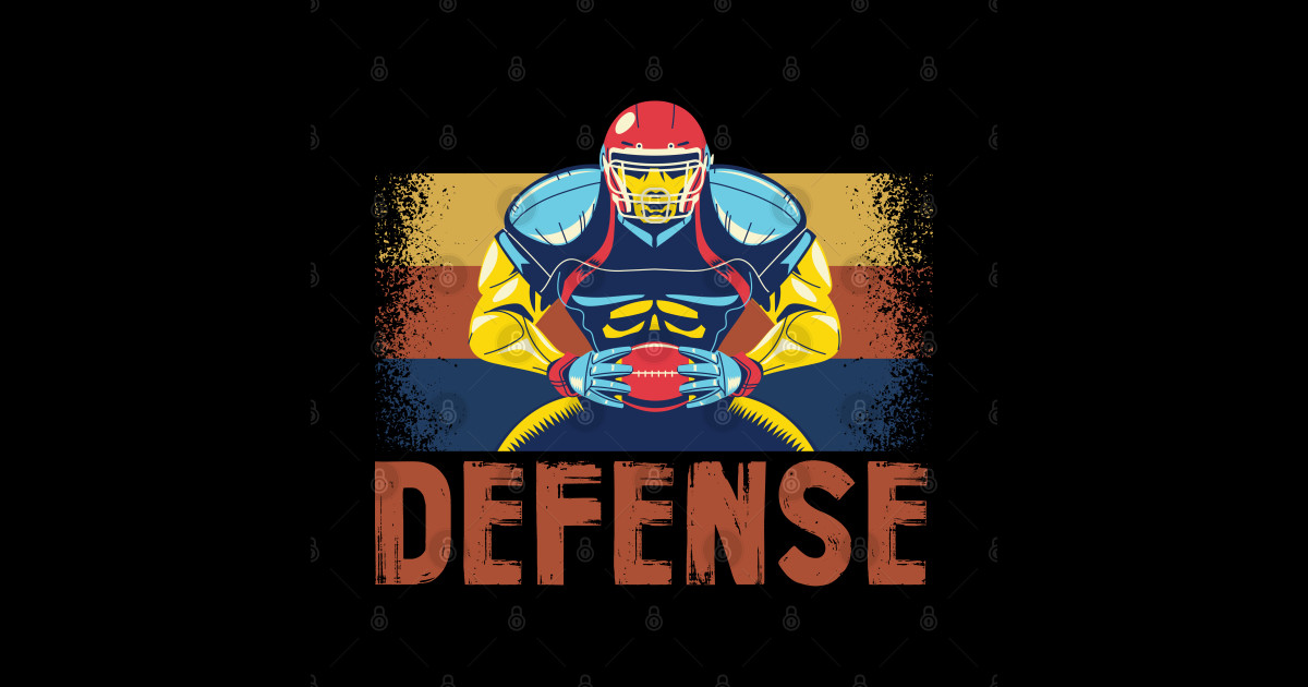 American Football Defense Illustration | Bold Defensive Stance Design ...
