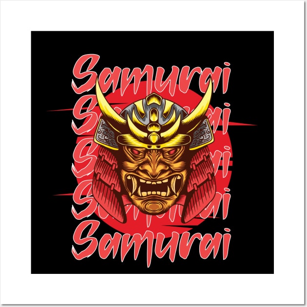 Samurai Mask Design - Japanese Samurai Warrior - Posters and Art Prints ...