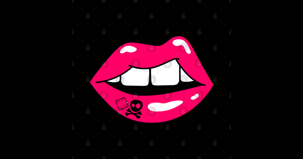 Fierce Lips with Skull and Cross Bones Design - Lips - Posters and Art ...