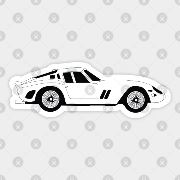 250 GTO Black Outline - Car - Sticker | TeePublic