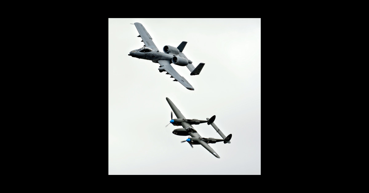 Warthog and Lightning Military Airplane in Flight - Warthog - Posters ...