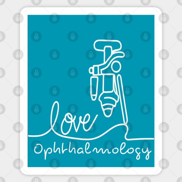 Love Ophthalmology line blue background - Ophthalmologists - Sticker ...