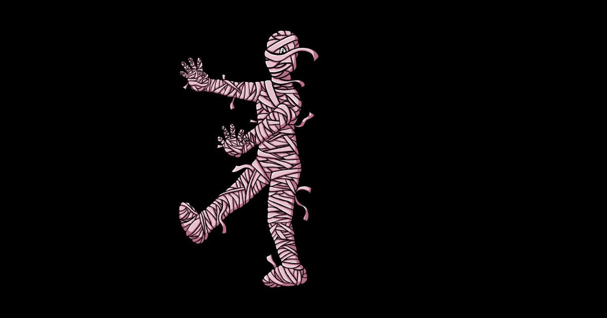 Funny Pink Mummy Escaping Her Child Digital Illustration - Claire ...