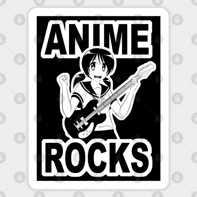 Anime Rocks! (Dark) - Anime Style Girl - Sticker | TeePublic