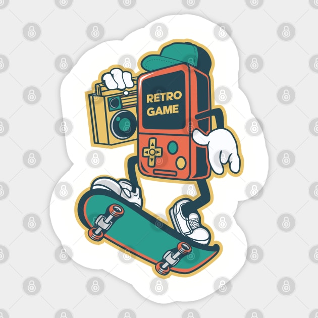 RETRO GAME CARTOON - Retro Gamer - Sticker | TeePublic