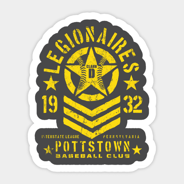 Pottstown Legionaires - Defunct Minor League Baseball Teams - Sticker ...