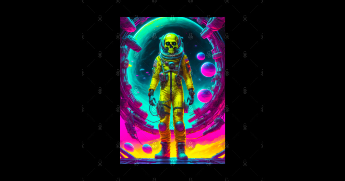 Skull Spaceman - Skull Alien - Sticker | TeePublic