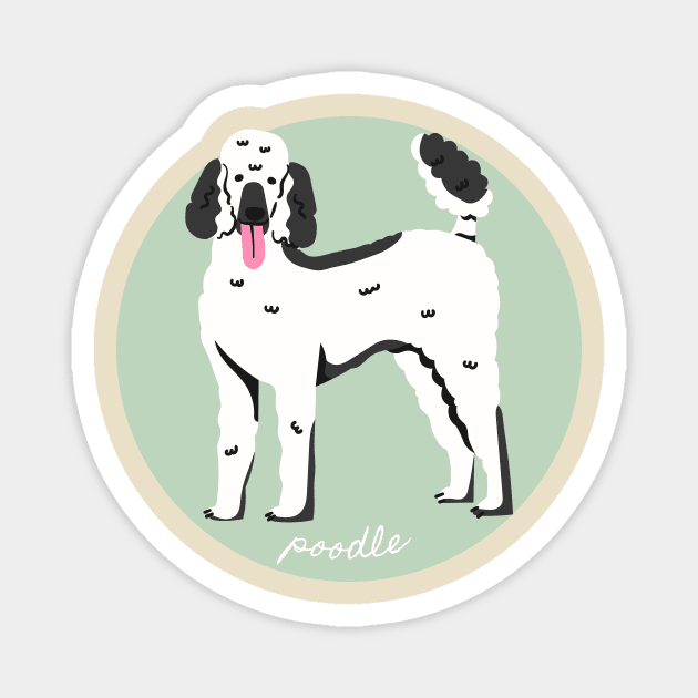 Poodle Dog Breed Cursive Graphic - Poodle - Magnet | TeePublic