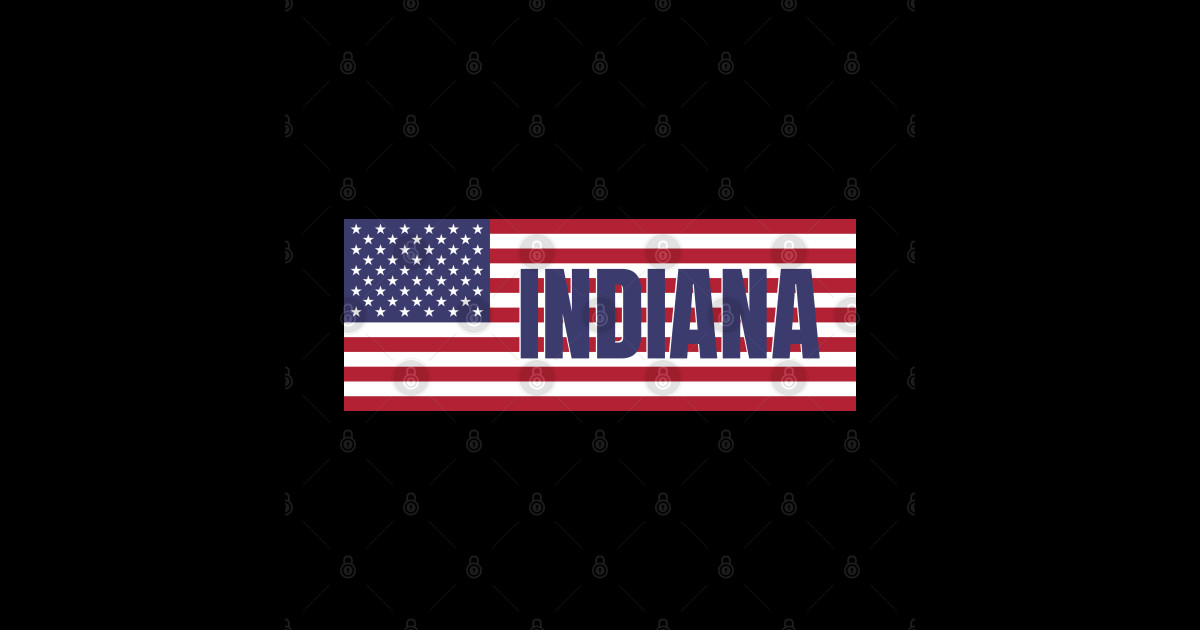 Indiana State in American Flag - Indiana State - Sticker | TeePublic