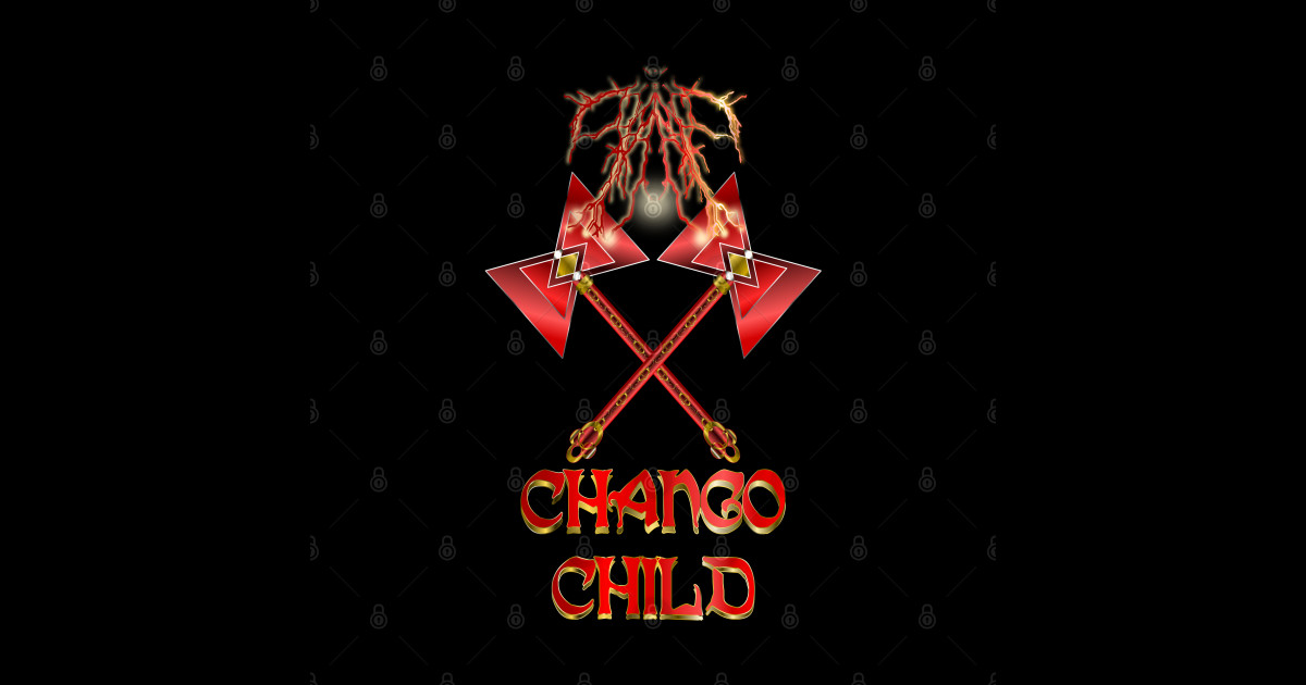 Chango Child Twin Lightining Thunder Axe - Chango - Sticker | TeePublic