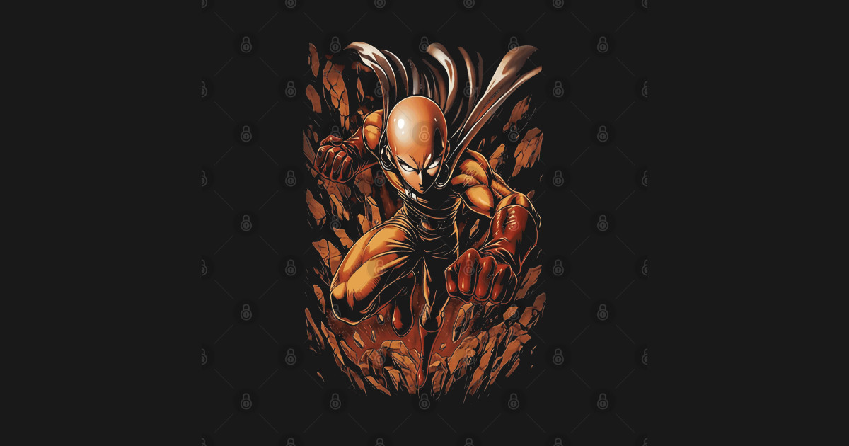 Saitama Punch Action One Punch Man - Saitama - T-Shirt | TeePublic