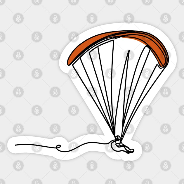 Paraglider Line Drawing - Paragliding - Sticker | TeePublic