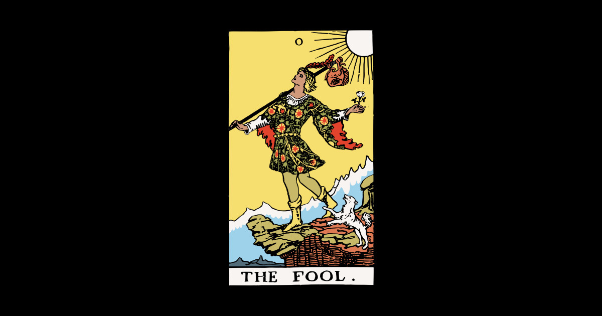 The Fool Tarot Card Rider Waite - Fool Tarot Card - Sticker | TeePublic