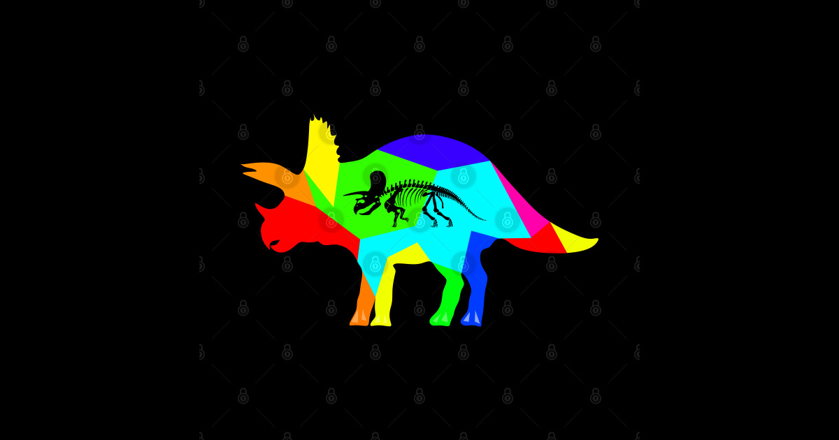 Colorful triceratops - Colorful Triceratops - Sticker | TeePublic