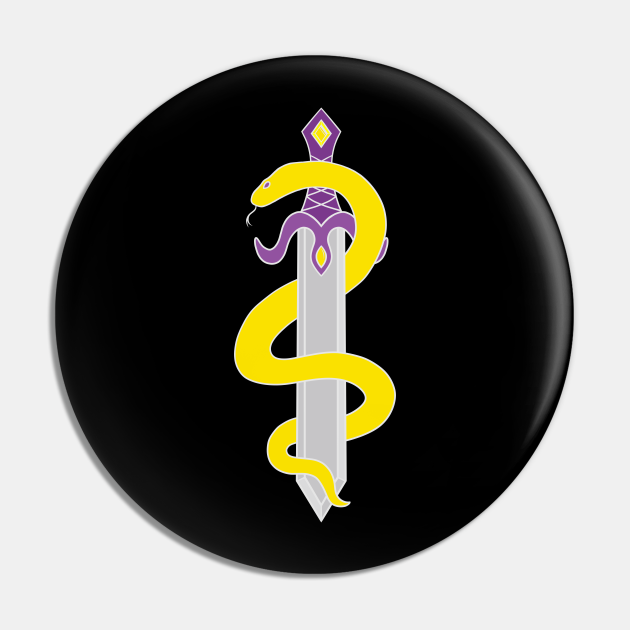 Sword and Snake (Non-Binary Colors) - Non Binary Snake - Pin | TeePublic