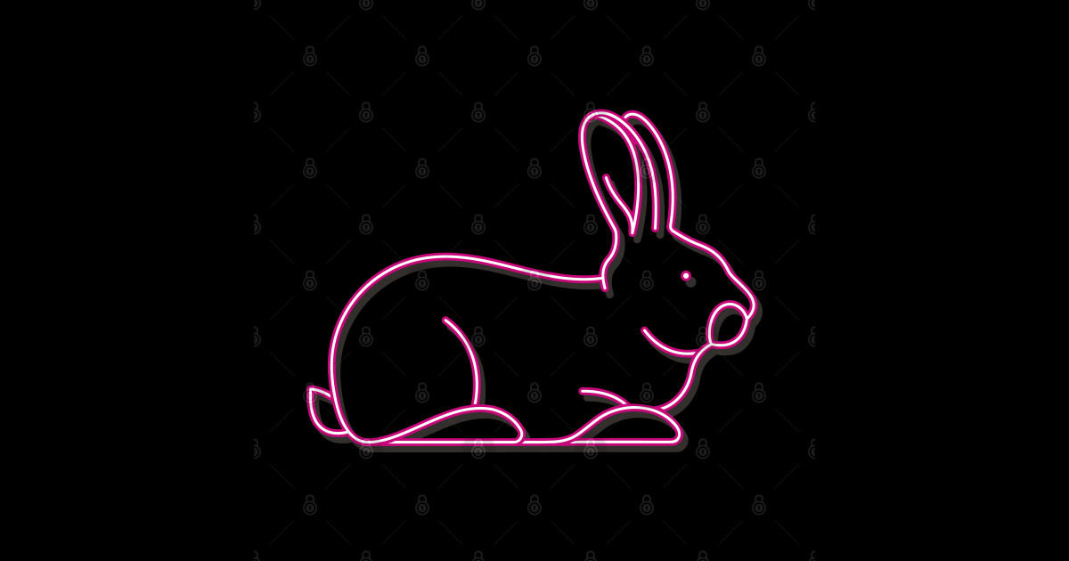 Neon Rabbit - Neon Rabbit - Sticker | TeePublic