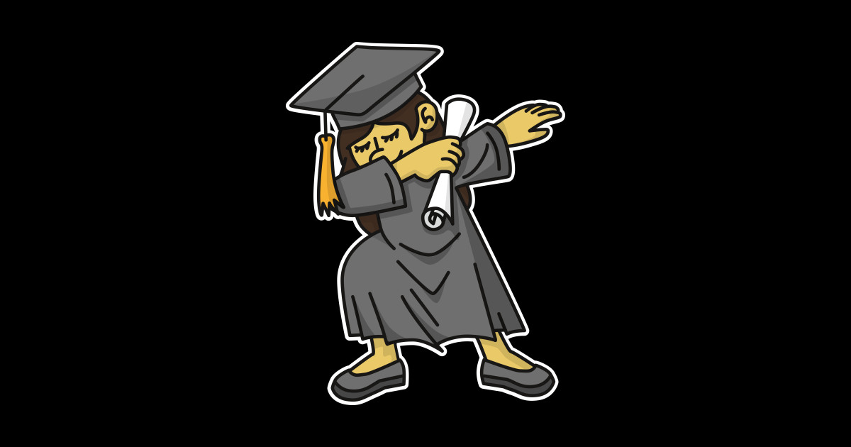 Asian girl student dab dabbing graduation school - Asian Girl - Sticker ...