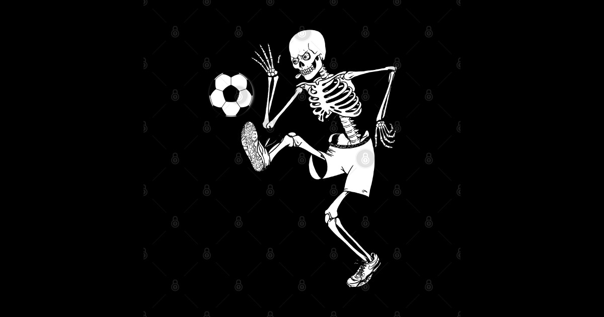 Skeleton Playing Soccer Funny Halloween Design - Soccer Halloween ...