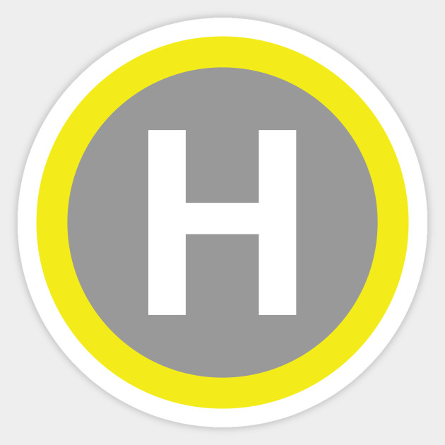 Helipad Sign - Aviation - Sticker | TeePublic