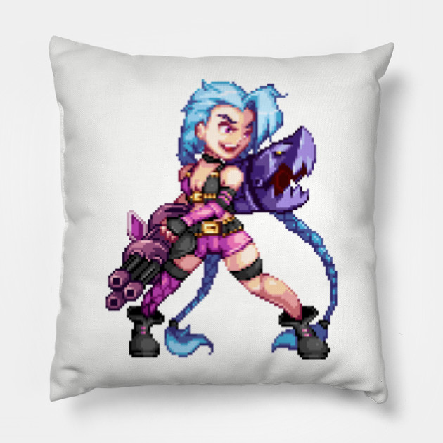 Jinx - Pixel art - League Of Legends - Pillow | TeePublic