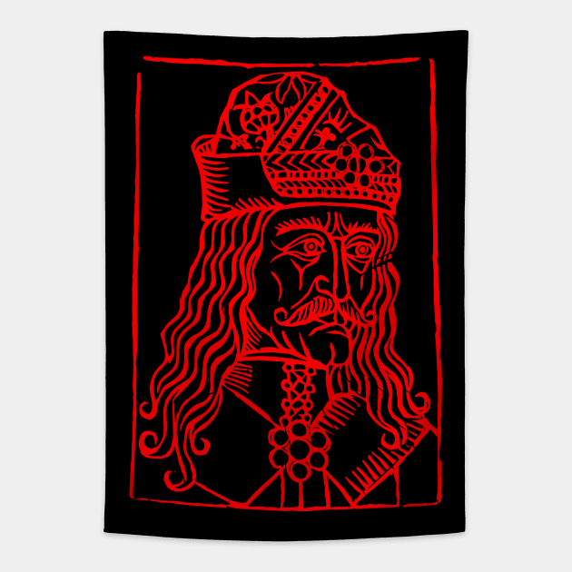 Medieval Vlad Tepes Woodcut - Vlad Tepes - Tapestry | TeePublic