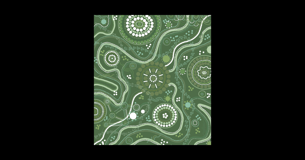 Aboriginal Art green - Aboriginal Art - Sticker | TeePublic