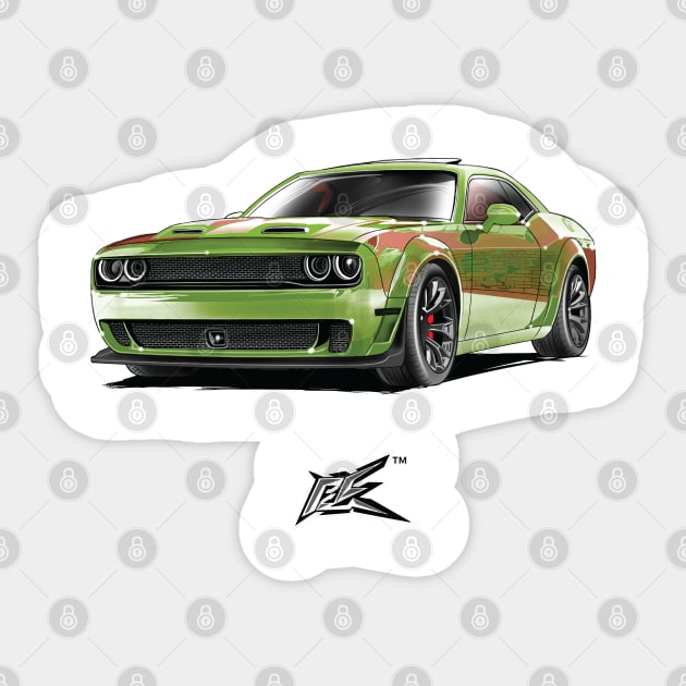 dodge challenger widebody - Dodge Challenger Demon - Sticker | TeePublic