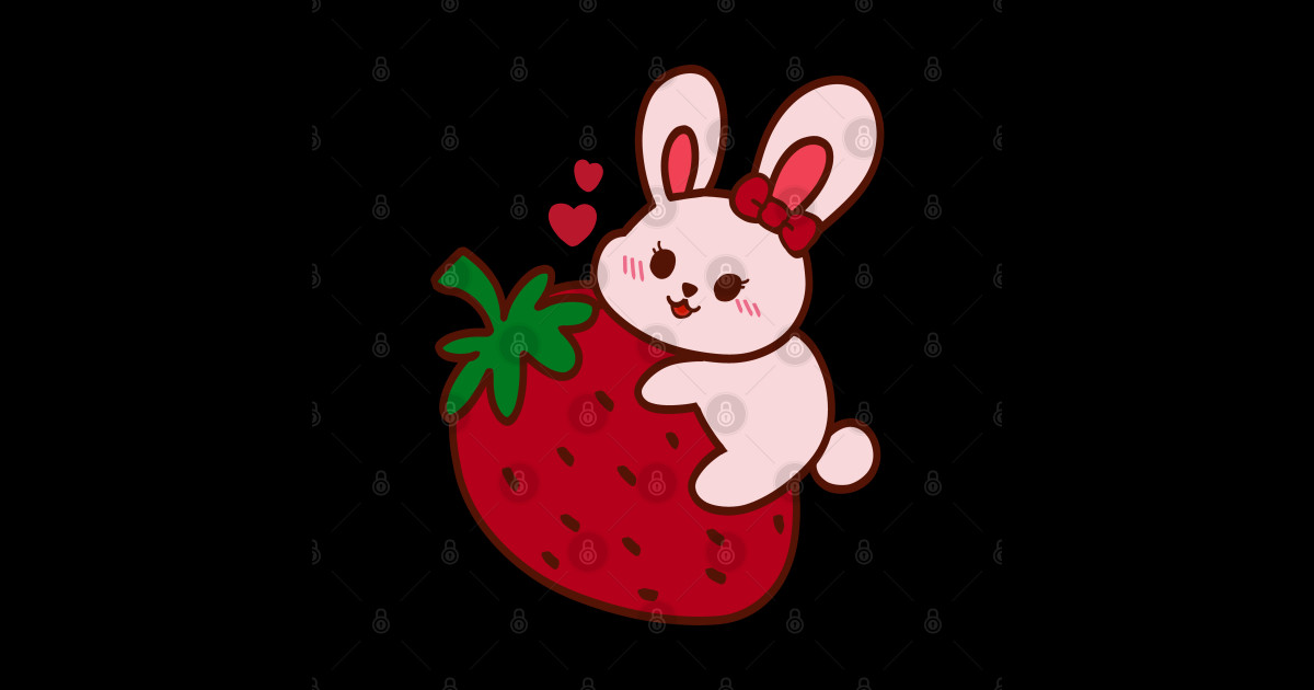 Bunny buddies : A berry sweet hug - Cute Rabbit - Sticker | TeePublic