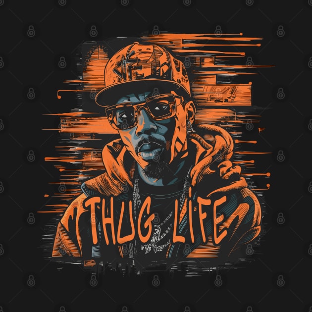 Urban Style Thug Life Design with Black Men - Thug Life - T-Shirt ...