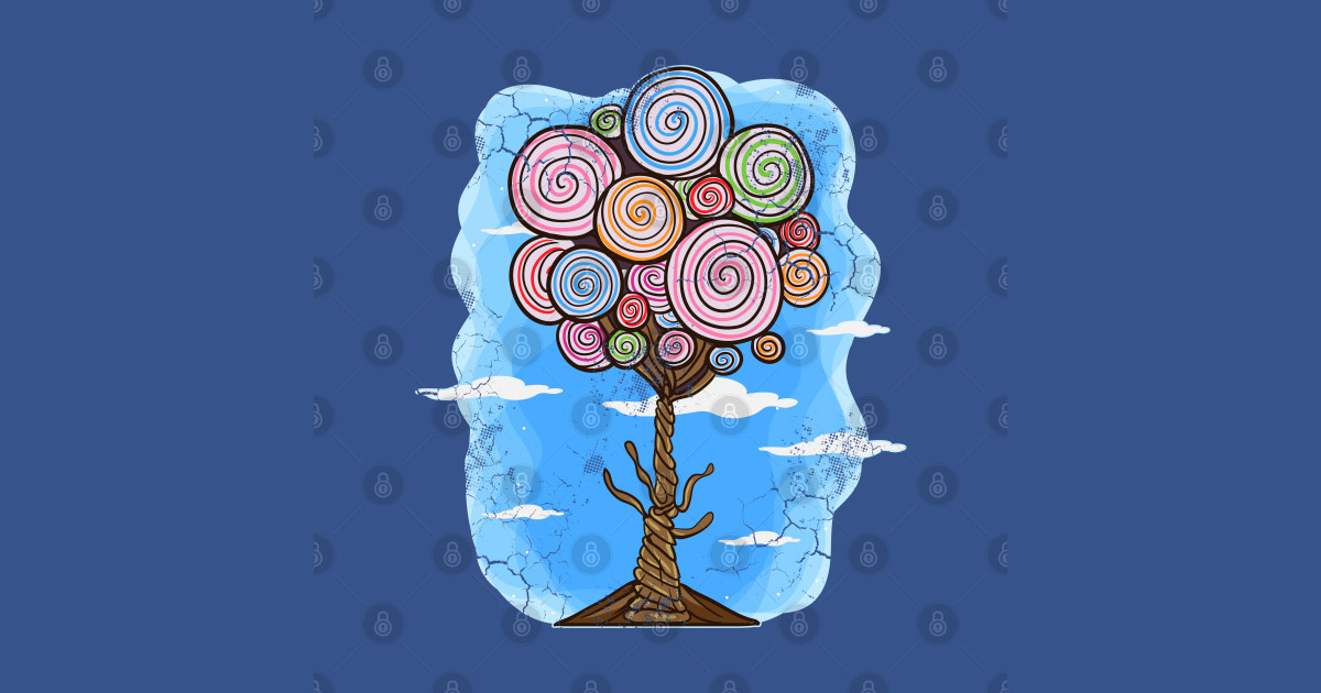 Lollipop Tree Art Graphic Design - Lollipop - T-Shirt | TeePublic