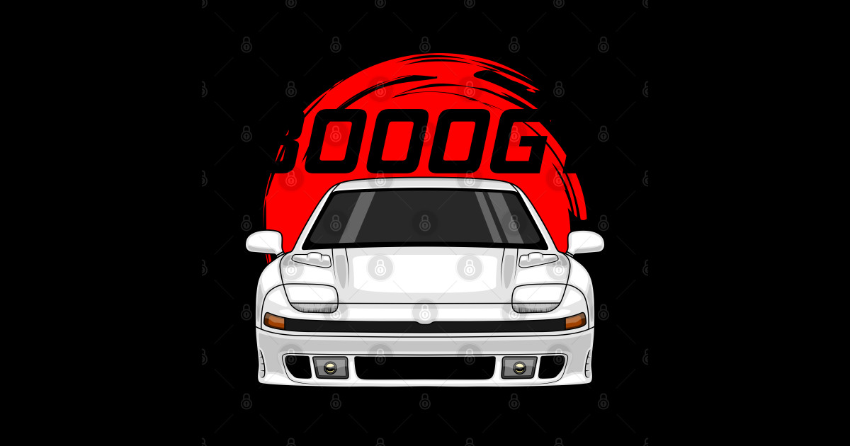 Front White 3000GT 1990 1993 JDM - 3000gt - Sticker | TeePublic