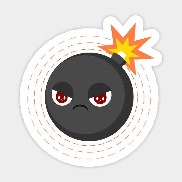 Kawaii angry bombs - Pattern - Sticker | TeePublic