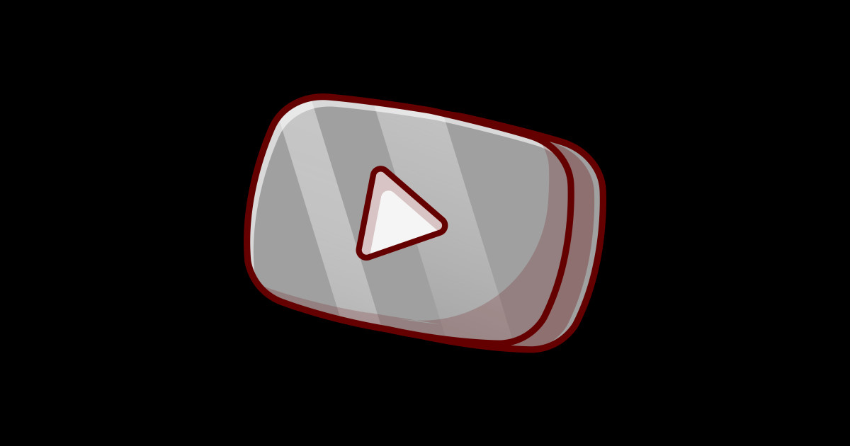 Silver Play Button in Rounded Rectangle Music Cartoon Vector Icon ...