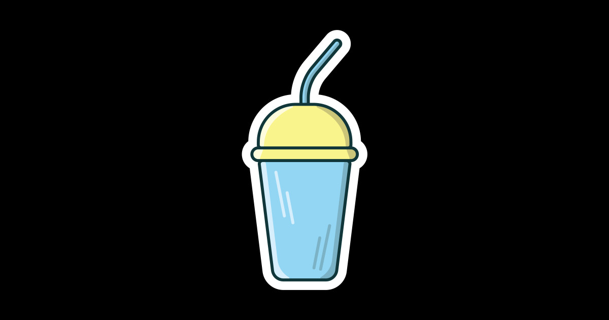 Soda Soft Drink Cup with Straw Sticker vector illustration. Drink ...