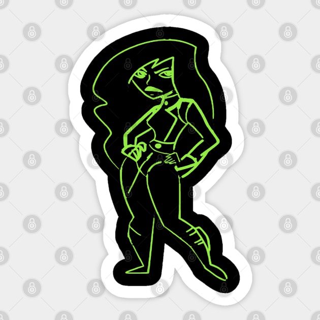 kim possible shego silhouette - Kim Possible - Sticker | TeePublic