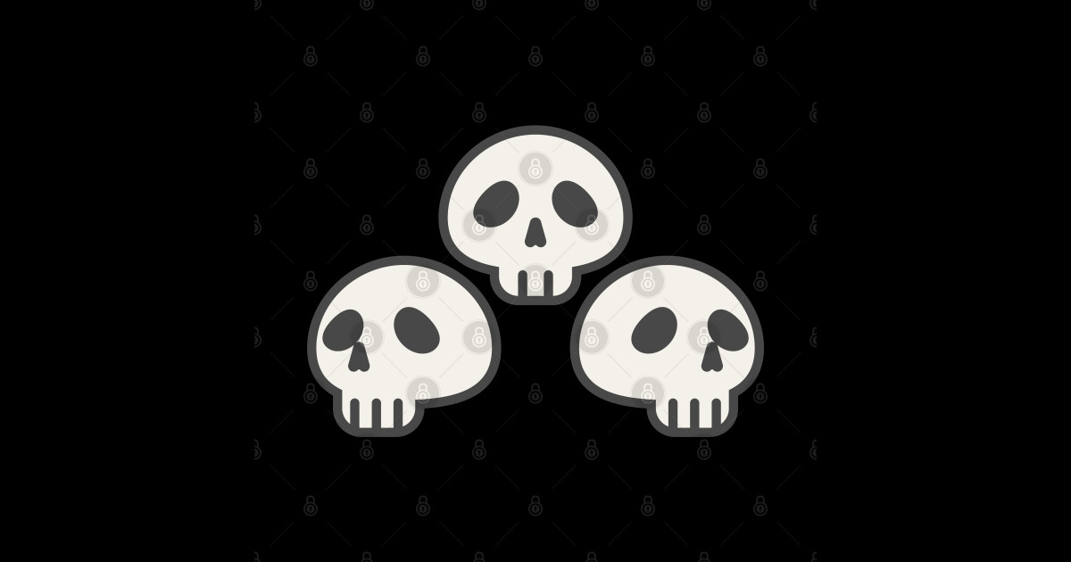 Triple skulls - Skull - Sticker | TeePublic