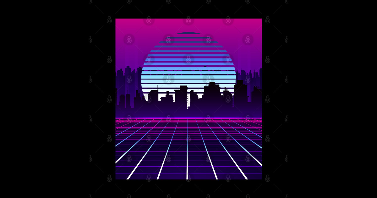 Dreamy 80s City Synthwave - Synthwave - Posters and Art Prints | TeePublic