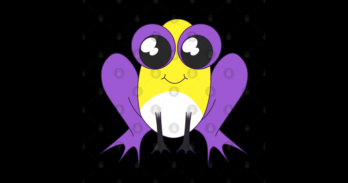 Lil' Non-Binary Pride Frog - Frog - Sticker | TeePublic