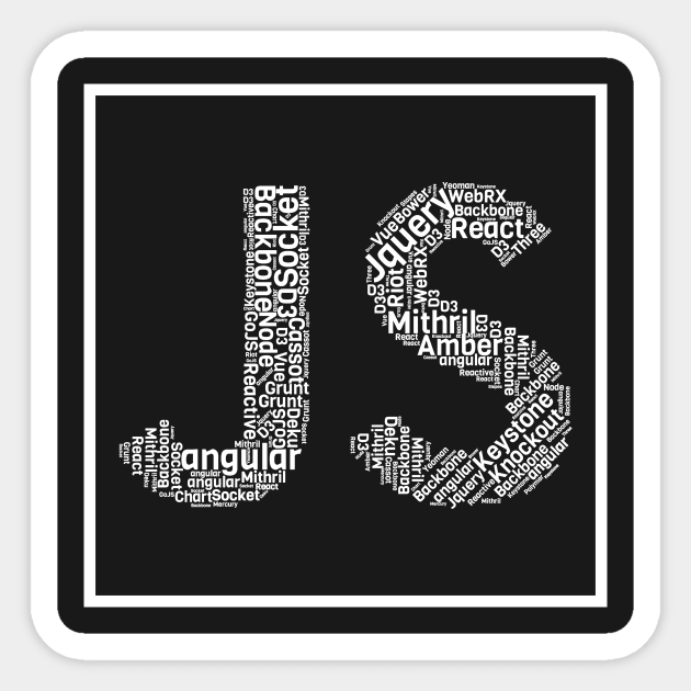 JS logo Wordcloud Tee - Js Logo - Sticker | TeePublic