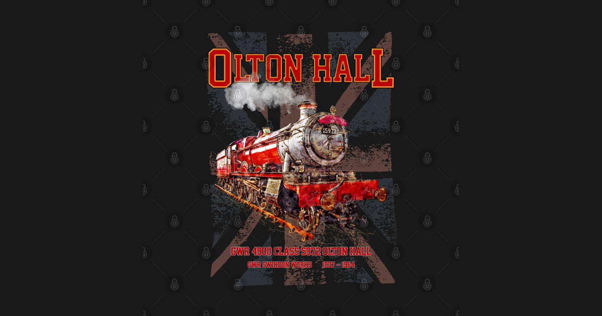 Olton Hall Vintage Steam Train English Locomotive with British Flag ...