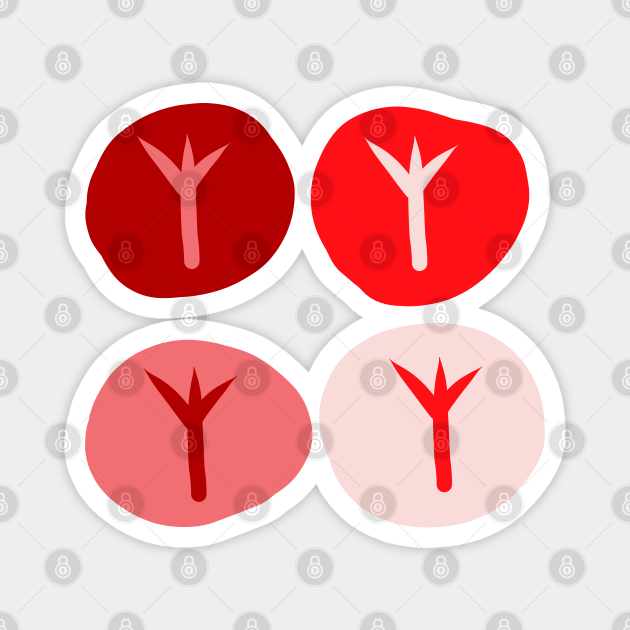 Algiz in Red (Runes and Colors) - Runes - Magnet | TeePublic