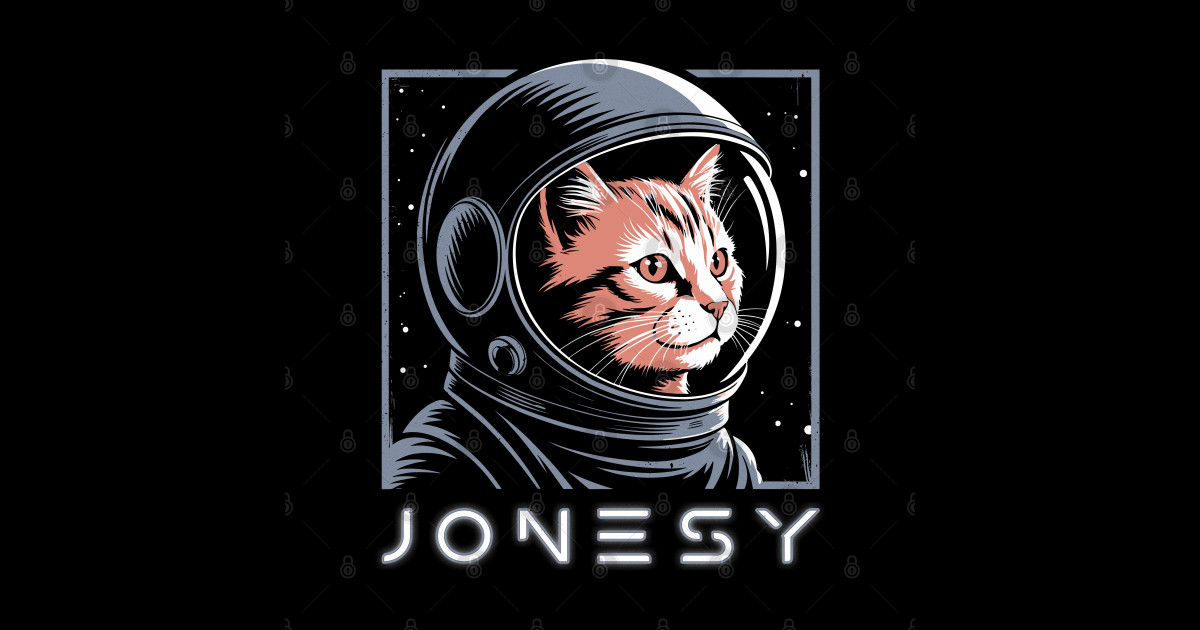 Space Cat Jonesy --- Retro Alien Fan Design - Jonesy - Sticker | TeePublic