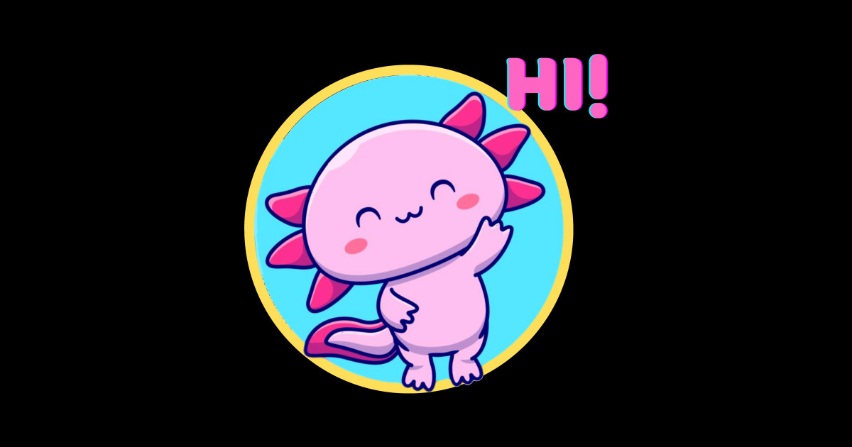 Cute Axolotl Smile - Axolotl - Sticker | TeePublic