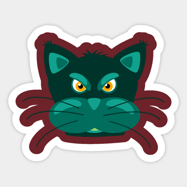 angry cat - Angry Cat - Sticker | TeePublic