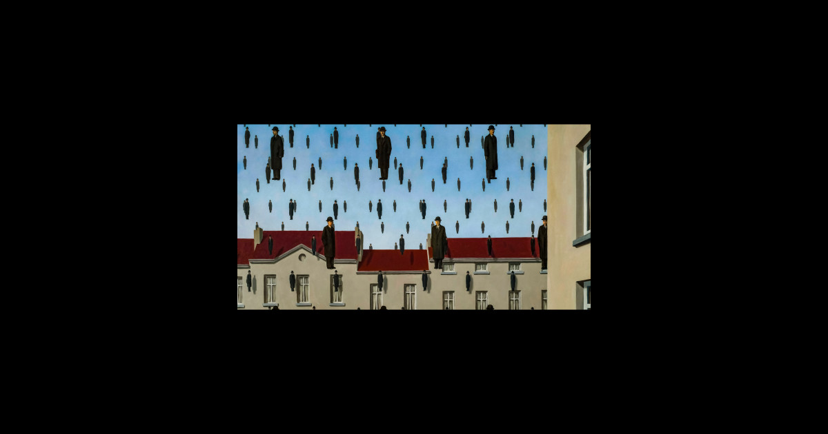 Rene Magritte - Golconda - Raining Men - Sticker | TeePublic