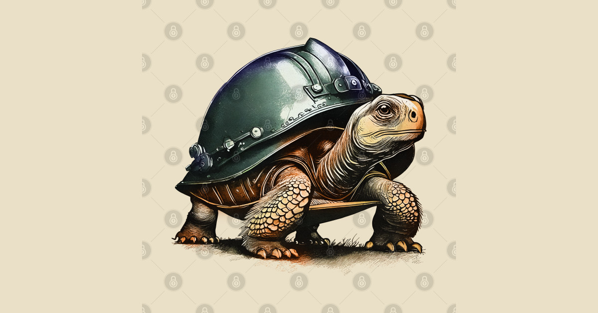 Tortoise with Helmet - Tortoise With Helmet - T-Shirt | TeePublic
